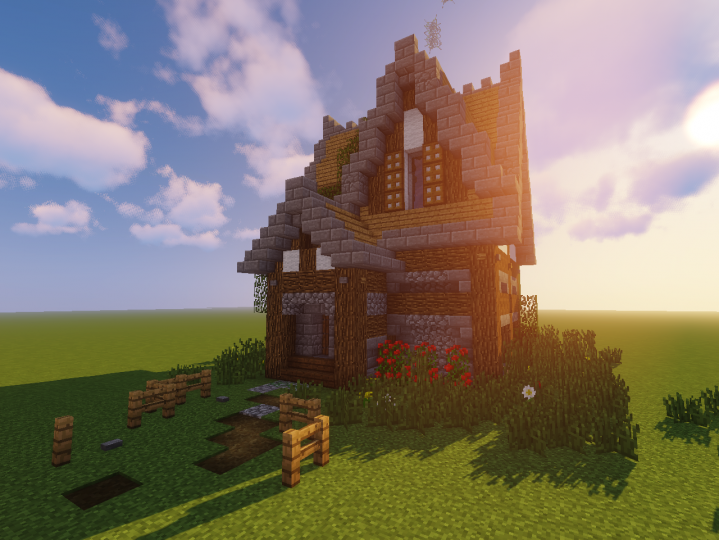Wattle & Daub Medieval-Fantasy Cottages Minecraft Map