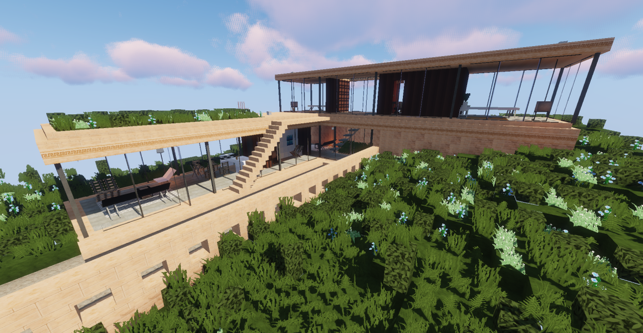 Modern Red-Stone House located outside Lepute Minecraft Map