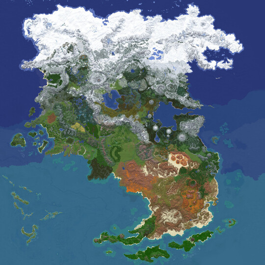Paralon Continent #1 - Aldara [20K x 22K] Minecraft Map