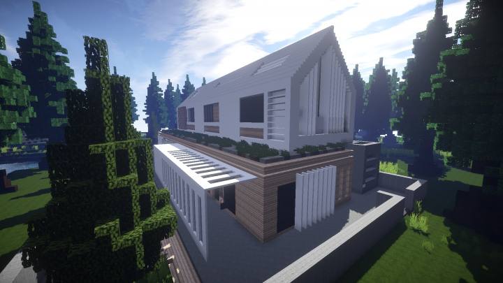 House with asymmetrical roof Minecraft Map