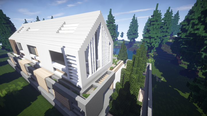 House with asymmetrical roof Minecraft Map