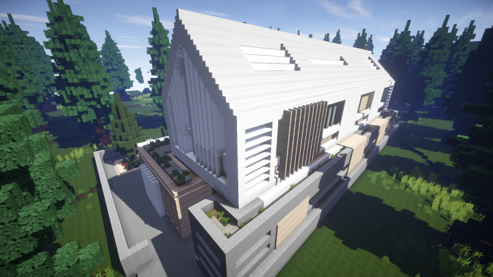 House with asymmetrical roof Minecraft Map