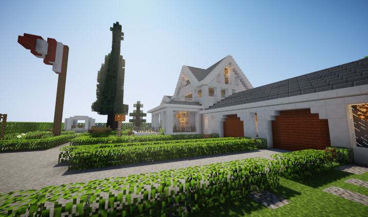 Large White Country Gable Property Minecraft Map