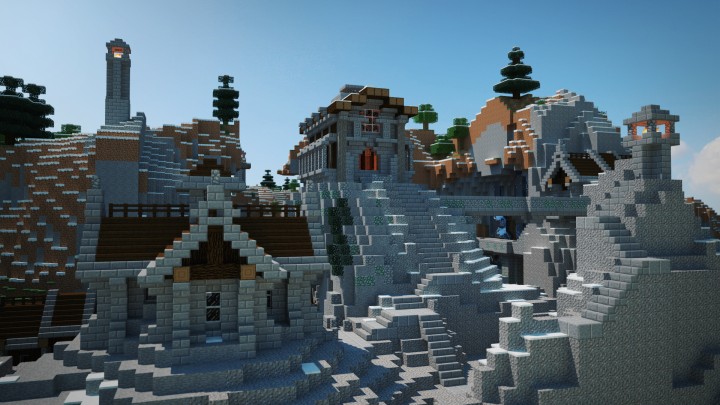 Bleak Stone - dark mountain village Minecraft Map