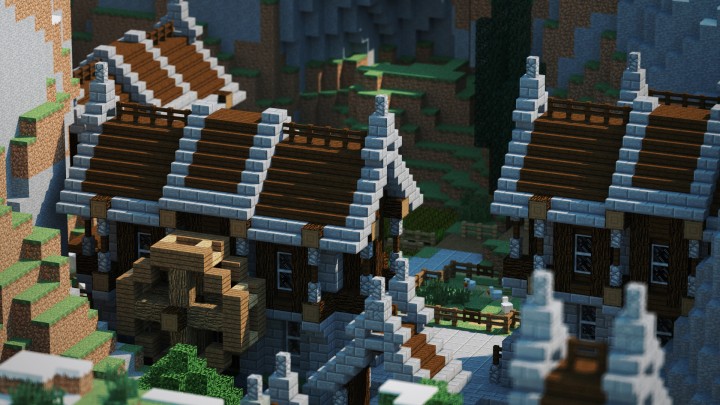 Bleak Stone - dark mountain village Minecraft Map
