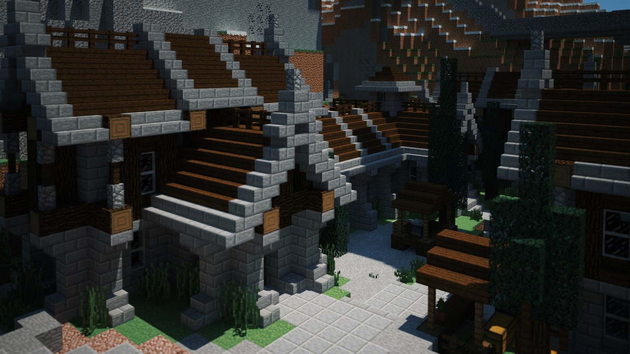Bleak Stone - dark mountain village Minecraft Map