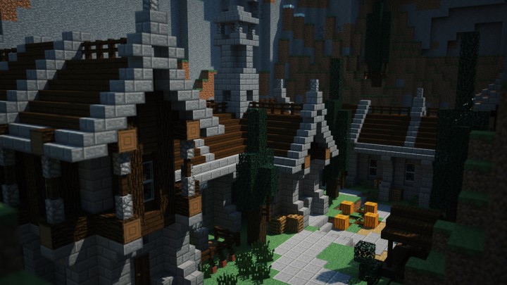 Bleak Stone - dark mountain village Minecraft Map