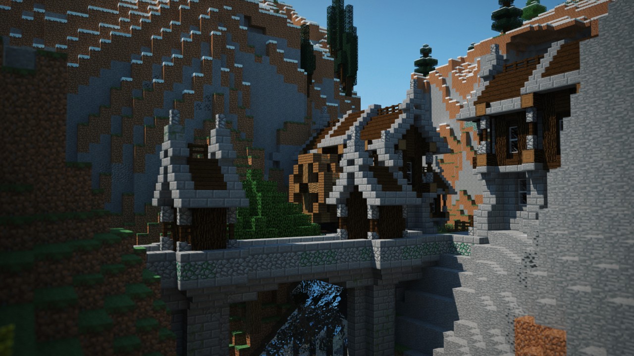 Bleak Stone - dark mountain village Minecraft Map