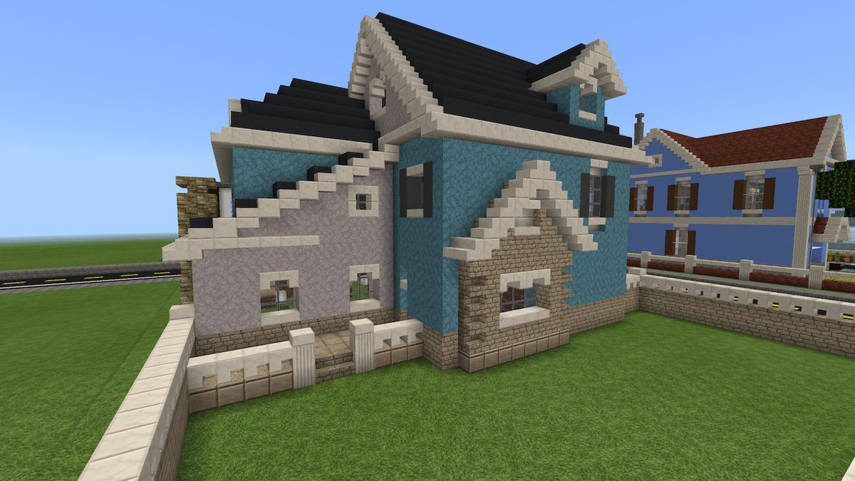 Cyan Suburban House Minecraft Map