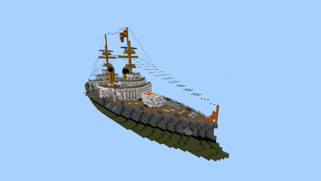 HSMS Galicia | a fictional Spanish pre dreadnought battleship Minecraft Map