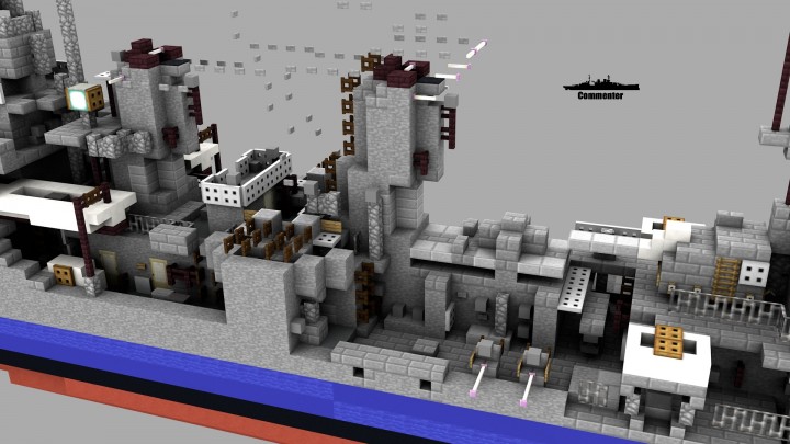 USS Kidd 1:1 Scale Fletcher class Minecraft Map