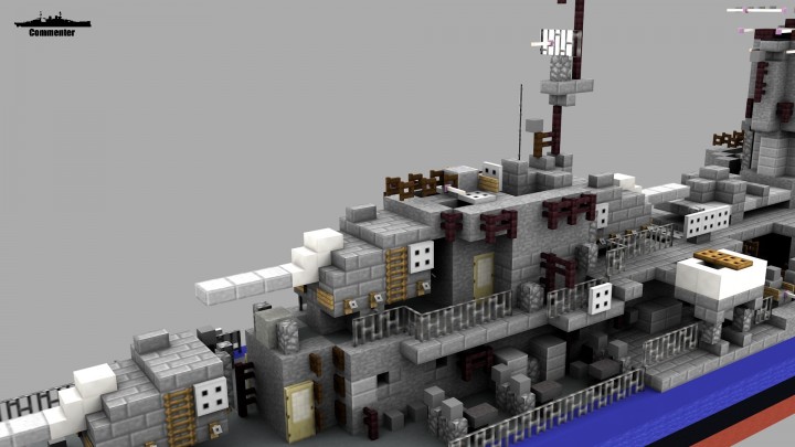 USS Kidd 1:1 Scale Fletcher class Minecraft Map