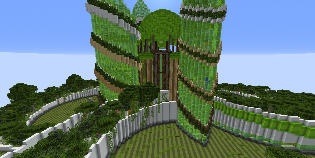 Futuristic/Fantasy Skyblock build Minecraft Map