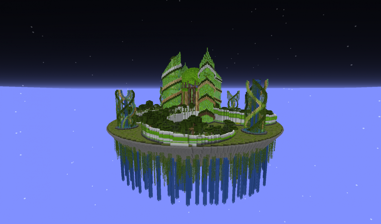 Futuristic/Fantasy Skyblock build Minecraft Map