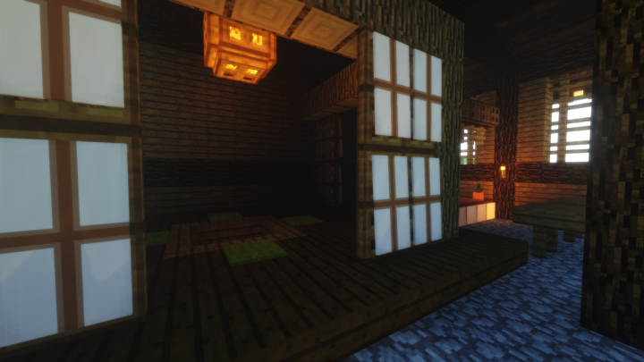Japanese style tea house with thatched roof Minecraft Map