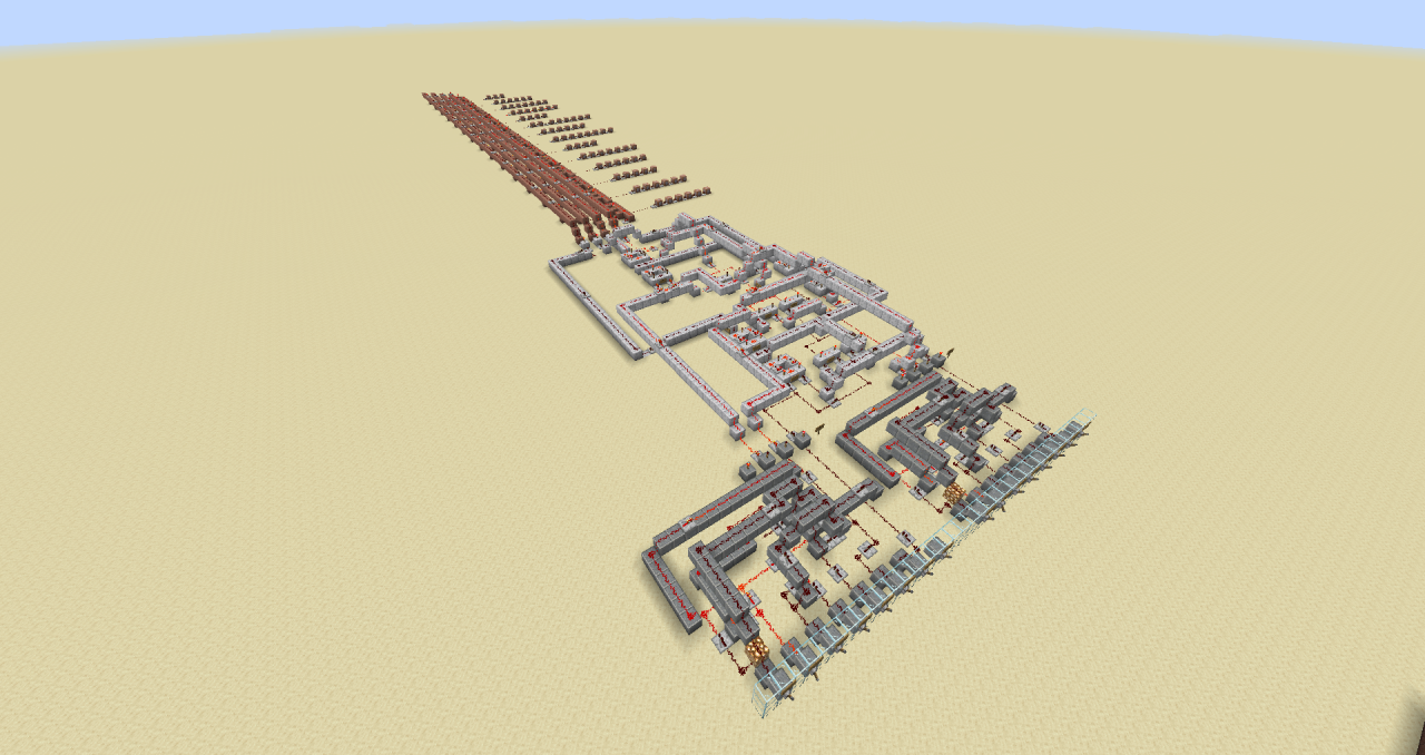 4-bit Calculator with Display Minecraft Map