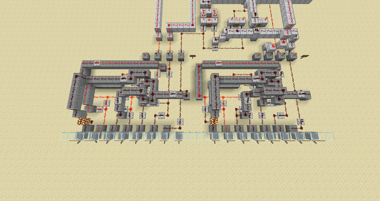 4-bit Calculator with Display Minecraft Map