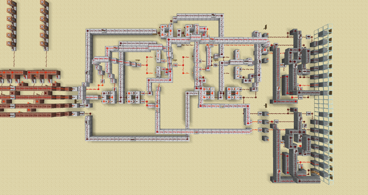 4-bit Calculator with Display Minecraft Map
