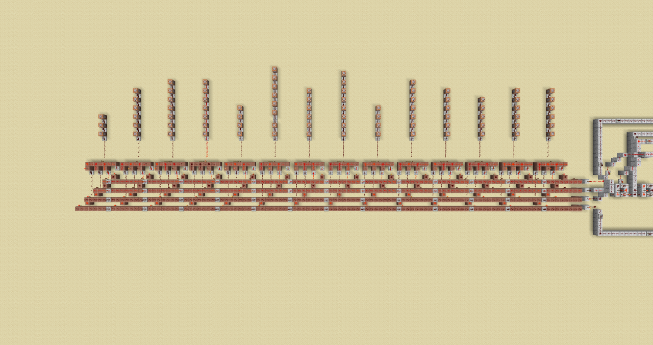 4-bit Calculator with Display Minecraft Map