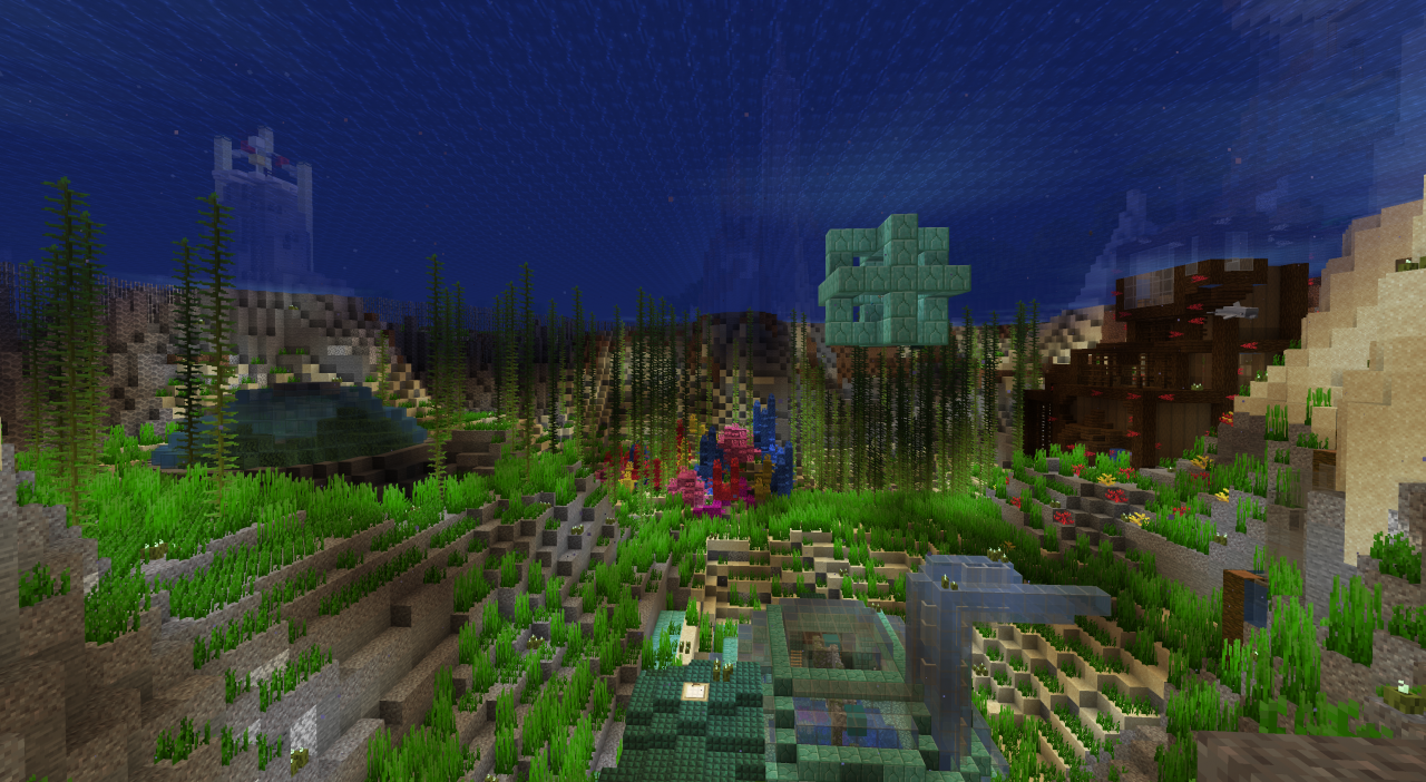 Elytra Base and Village Minecraft Map