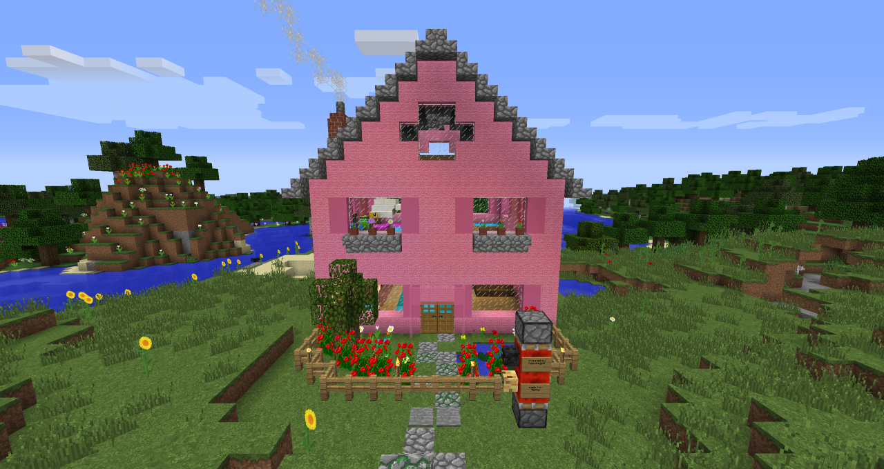 Redstone super pink house Minecraft Map