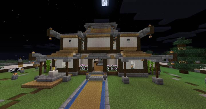 Zen Japanese Temple Village 1.14 Starter map for Survival. Minecraft Map