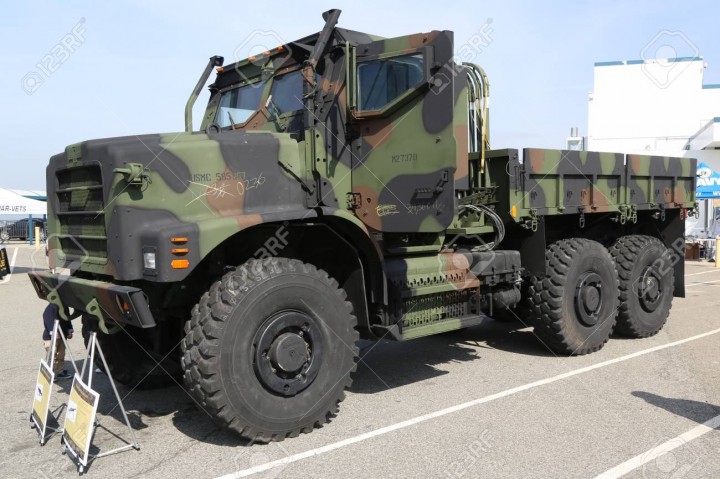 2:1 Scale, Oshkosh Military 6x6 MTVR (open top cargo) Truck with ...