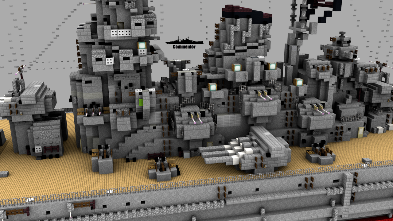 IJN Musashi 1942 & 1944 1:1 Scale Minecraft Map