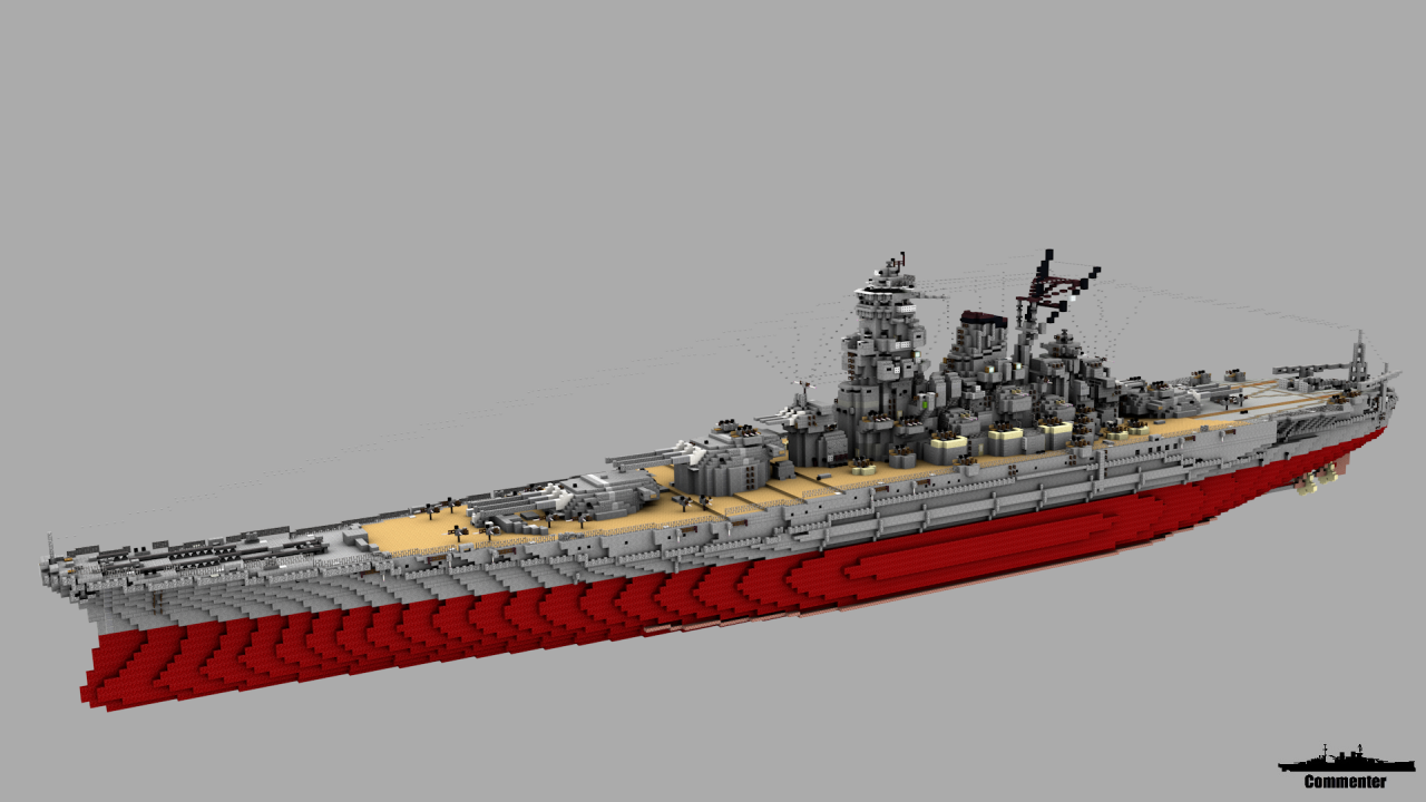 IJN Musashi 1942 & 1944 1:1 Scale Minecraft Map