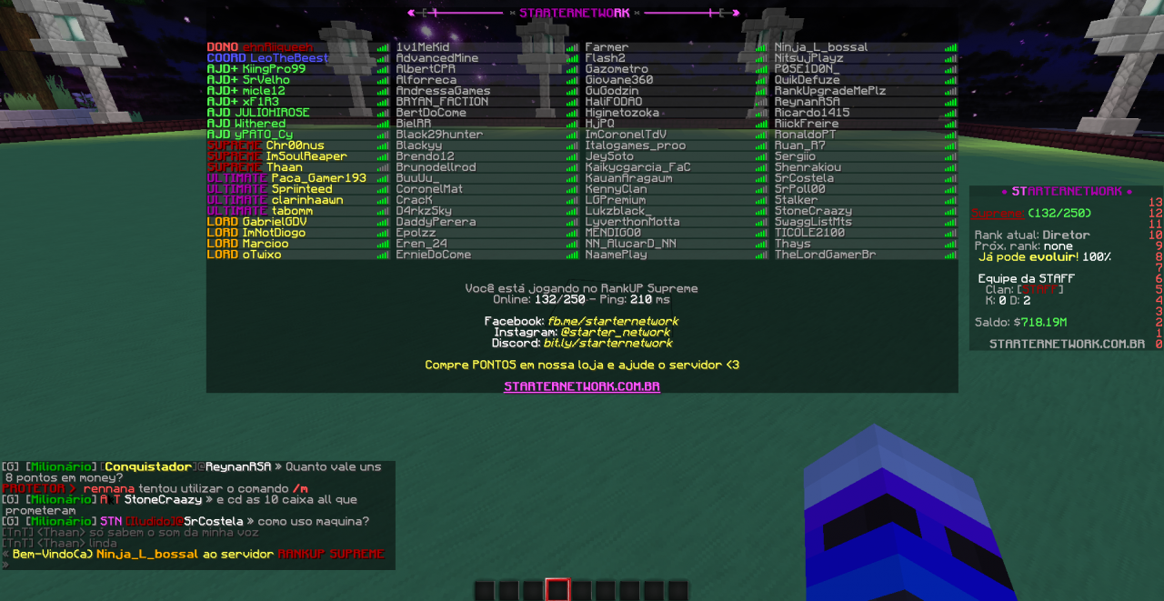 Servidor StarterNetwork - 1.8 até 1.10 Minecraft Server