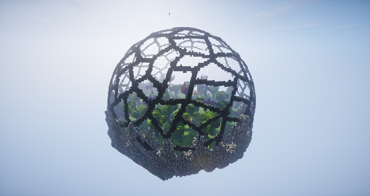Minecraft fantasy village in a dome Minecraft Map