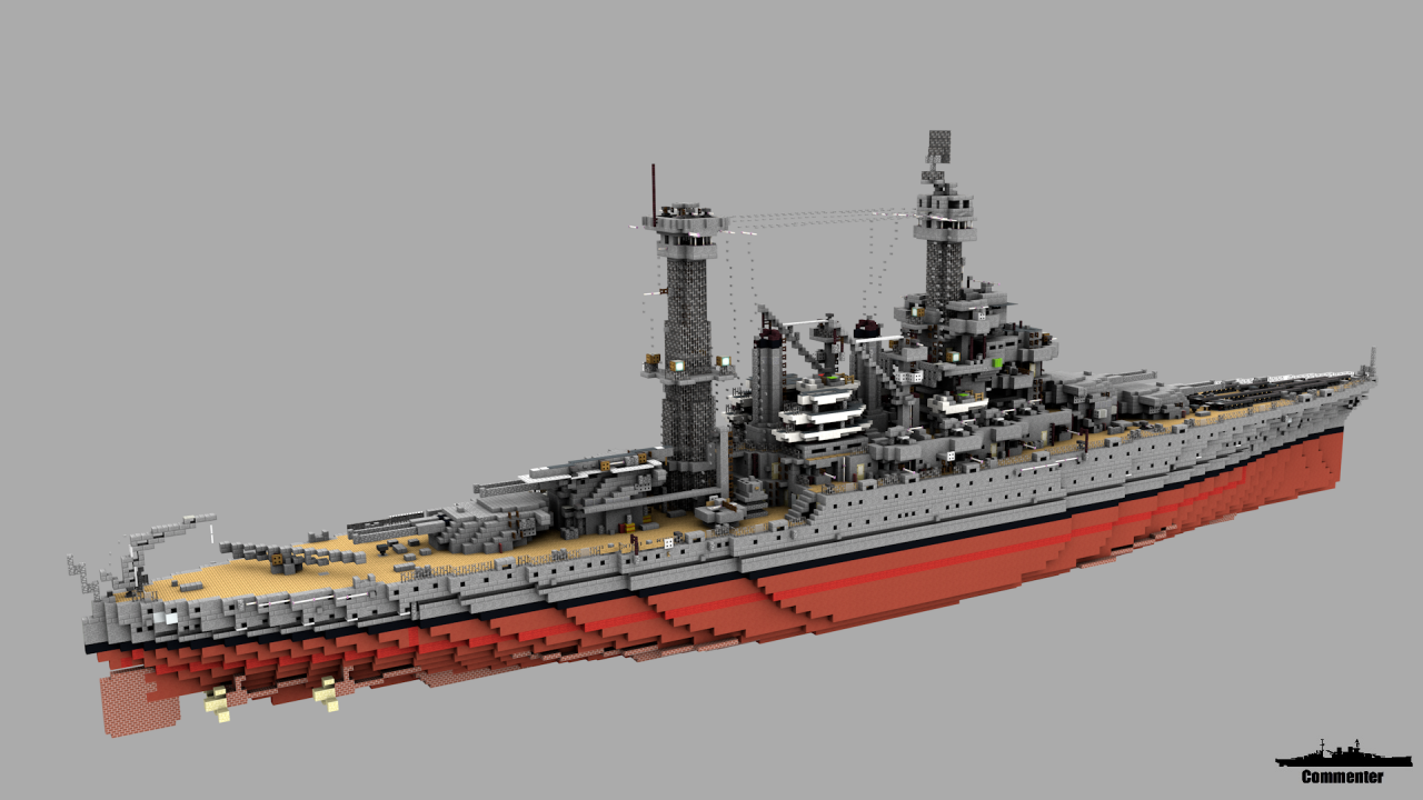 USS West Virginia 1923 1:1 Scale Minecraft Map