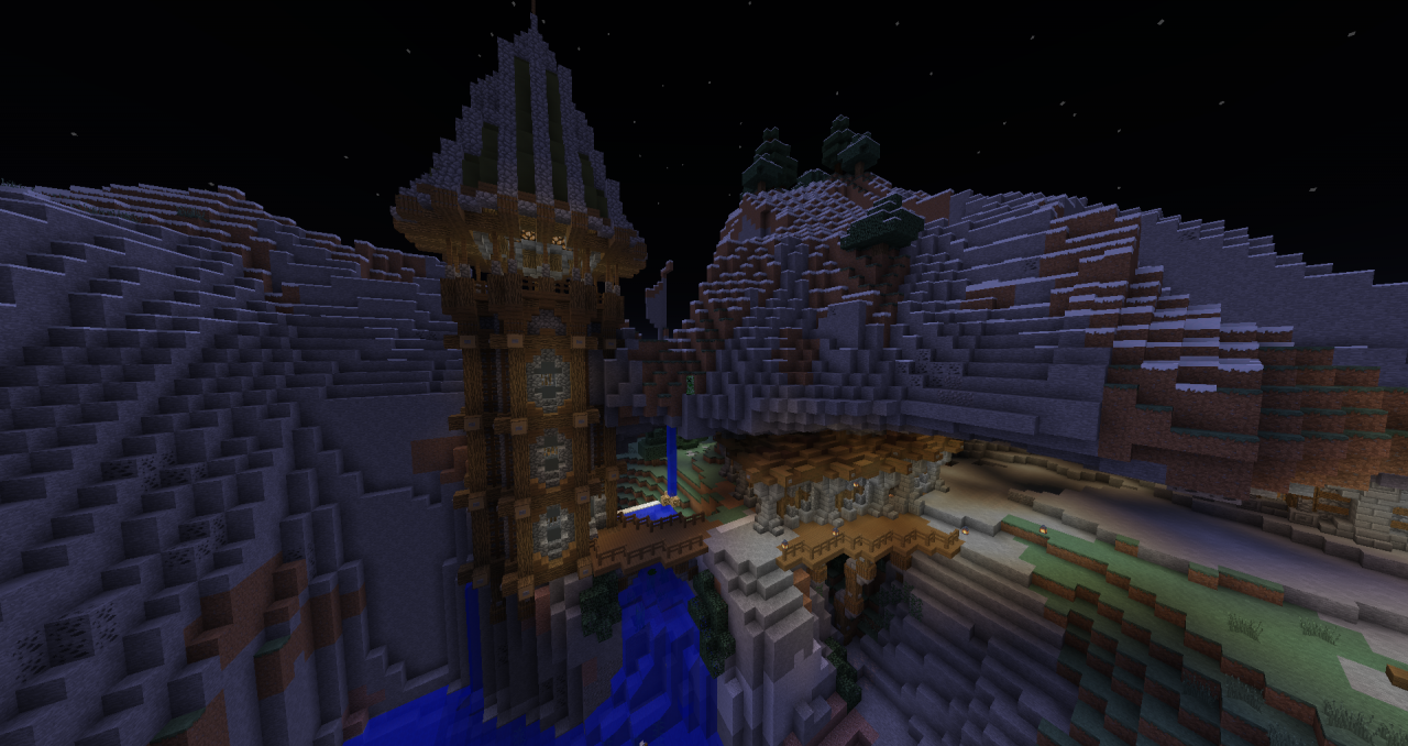 Medieval City in mountain Minecraft Map
