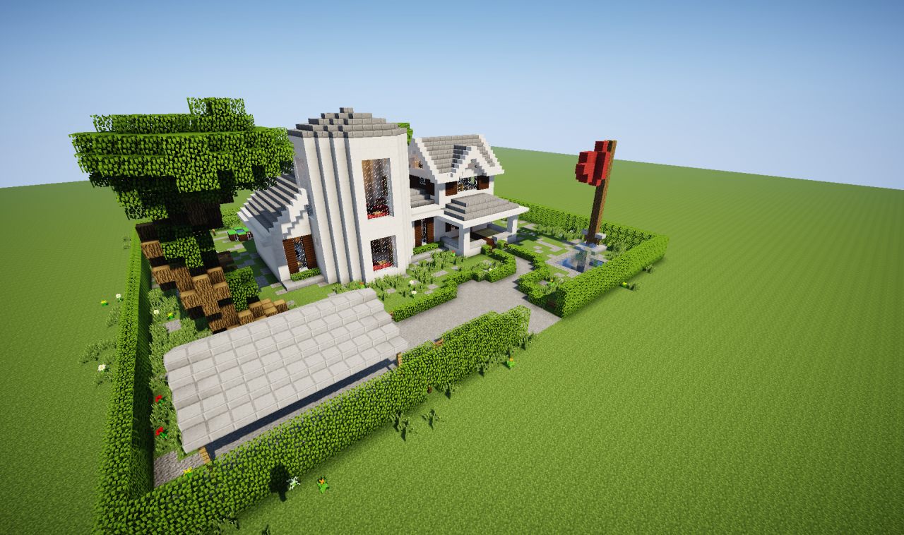 White Turret GABLE COUNTRY HOME +Yard Minecraft Map