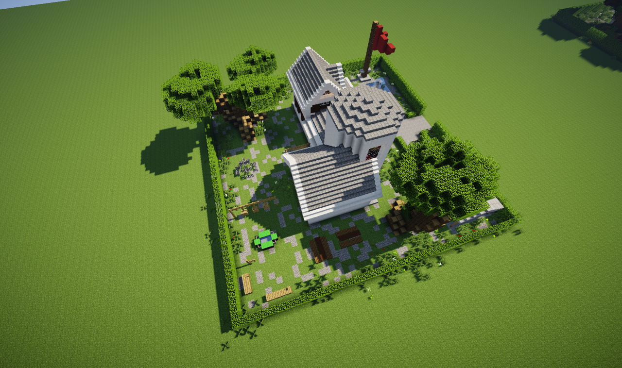 White Turret GABLE COUNTRY HOME +Yard Minecraft Map