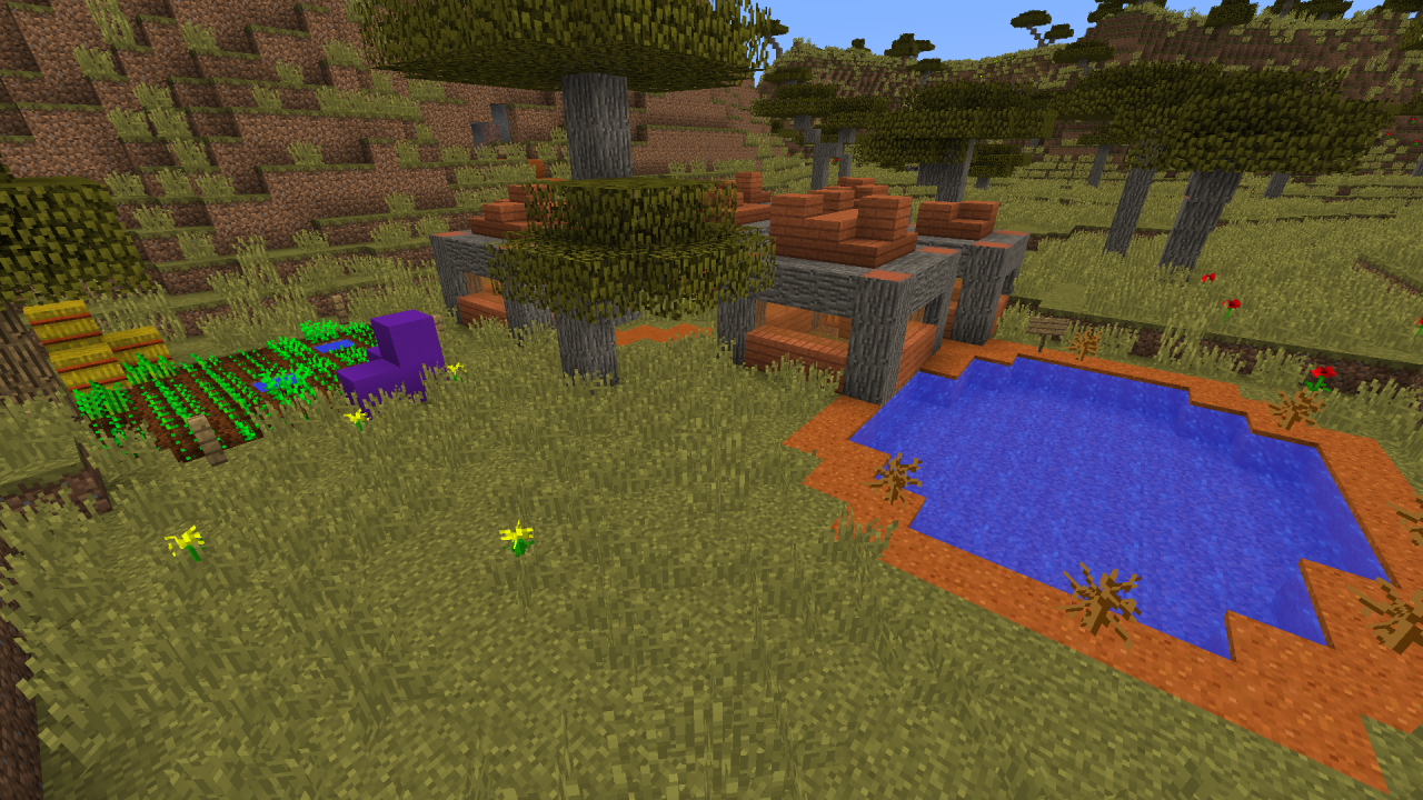 African-Style Acacia Savanna Village - Minigames - Survival Minecraft Map