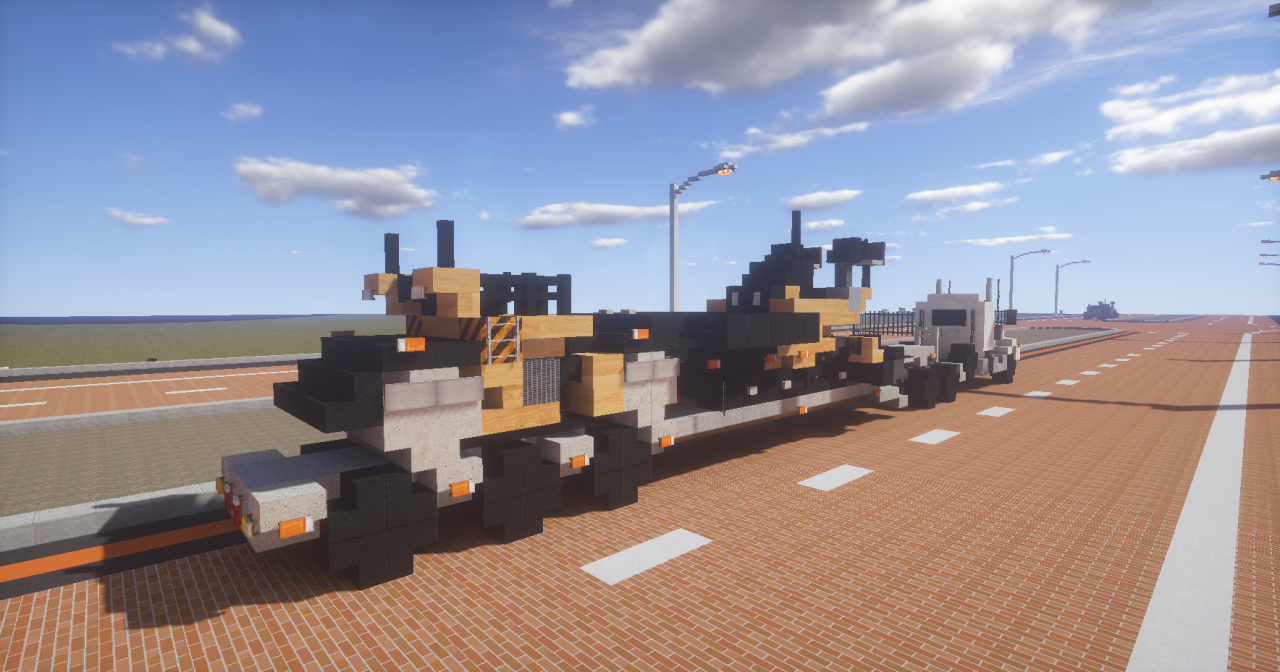 1.5:1 scale Peterbilt 389 Heavy Haul Truck (Asphalt Trailer + Cat ...
