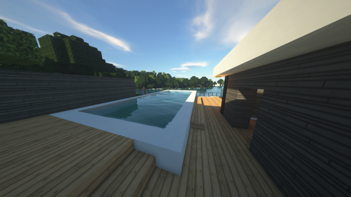 Modern Lakeside House (MODDED) Minecraft Map
