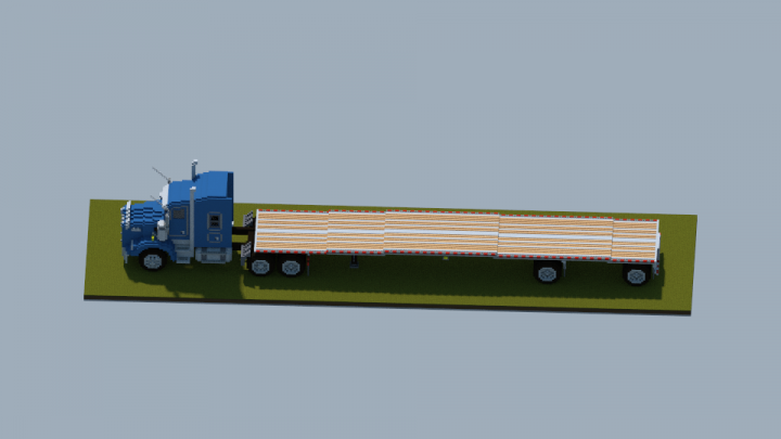 Kenworth T800 with spread axle flatbed Minecraft Map