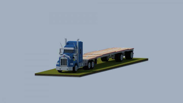 Kenworth T800 with spread axle flatbed Minecraft Map
