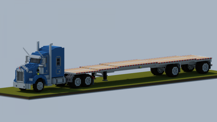 Kenworth T800 with spread axle flatbed Minecraft Map