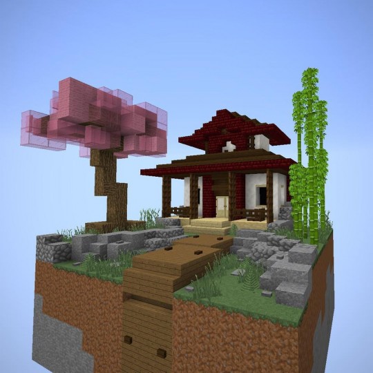 1 chunk Japanese style build Minecraft Map