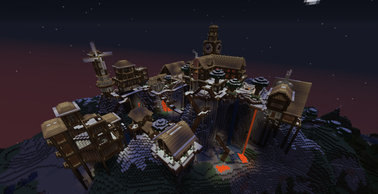 Steampunk Mountain Village Minecraft Map