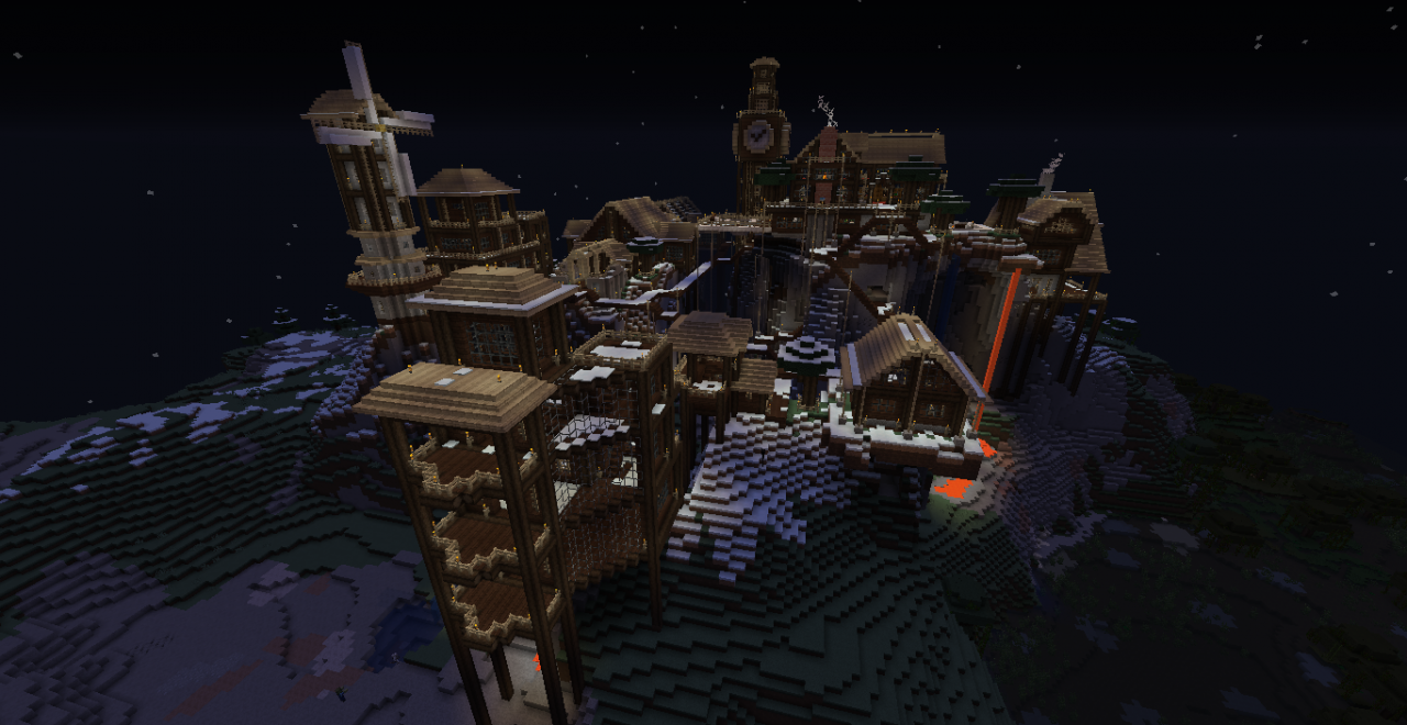 Steampunk Mountain Village Minecraft Map