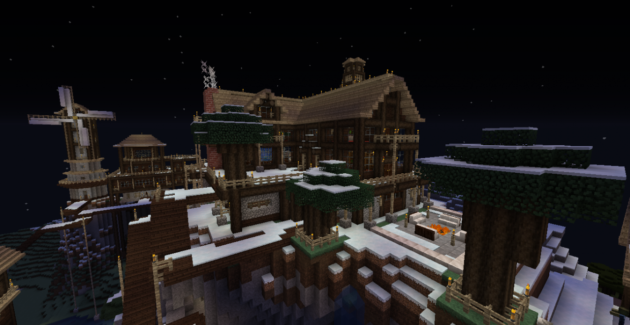 Steampunk Mountain Village Minecraft Map