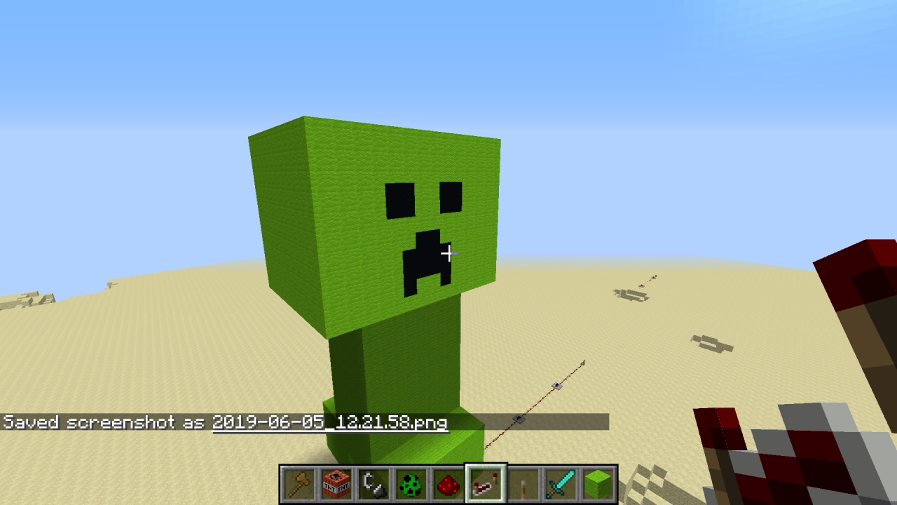 Giant Creeper full of tnt (look at brain inside head.) Minecraft Map