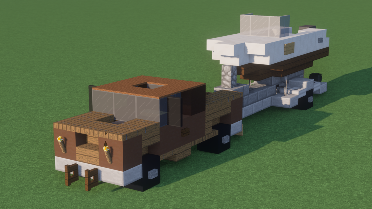 Pickup w/ boat and trailer Minecraft Map
