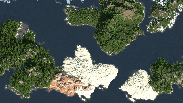 5 RPG continents - WorldPainter Minecraft Map