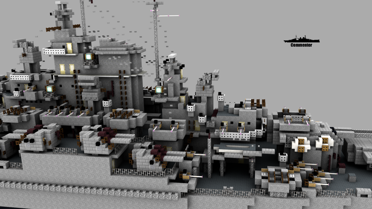 USS West Virginia 1945 1:1 Scale Minecraft Map