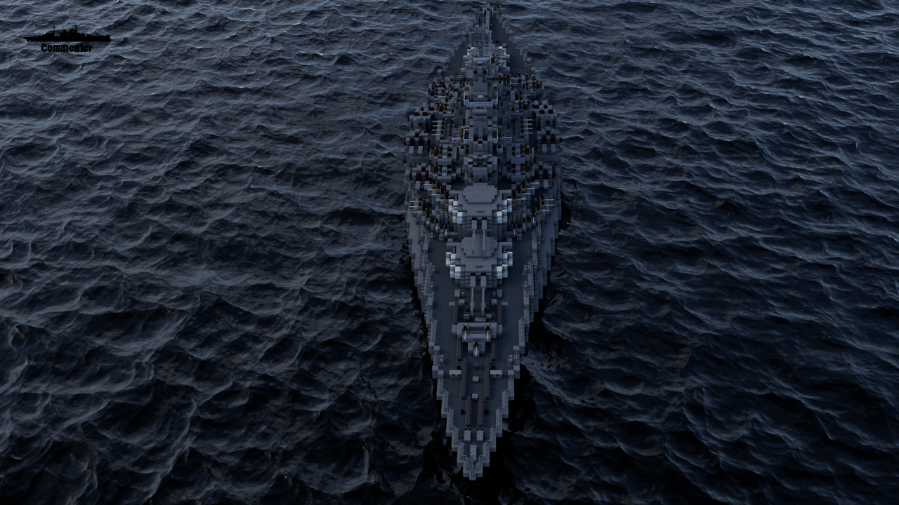 USS West Virginia 1945 1:1 Scale Minecraft Map